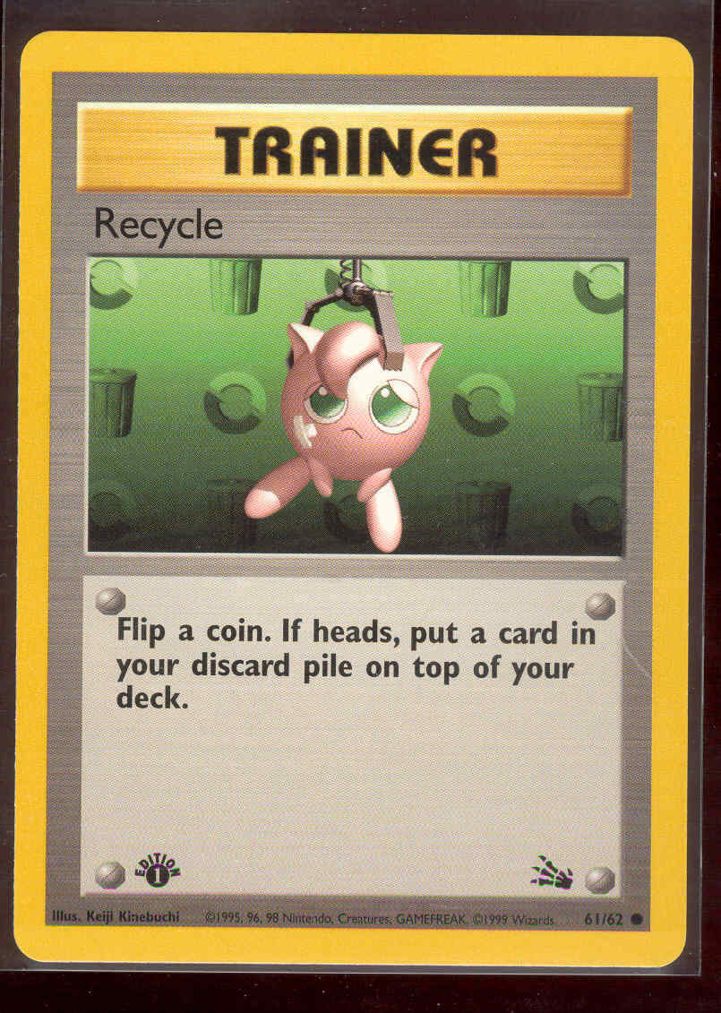 Pokemon RECYCLE 61/62 1st Edition Fossil - - MINT | eBay