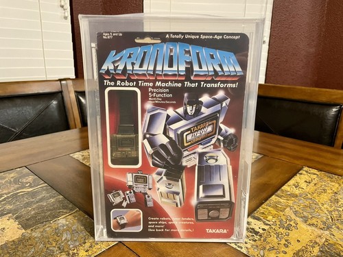 TRANSFORMERS TAKARA 1984 G1 KRONOFORM GOLD LCD WATCH AFA 80 NEW SEALED ...
