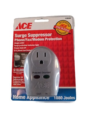Surge Suppressor Phone/fax/modem Sigle Outlet 1080 Joule, 120v/15 Amps ...