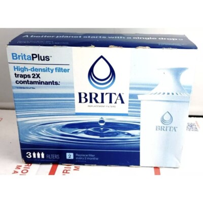 Genuine 3 Pack Brita Plus High Density Replacement Filters Cartridges ...