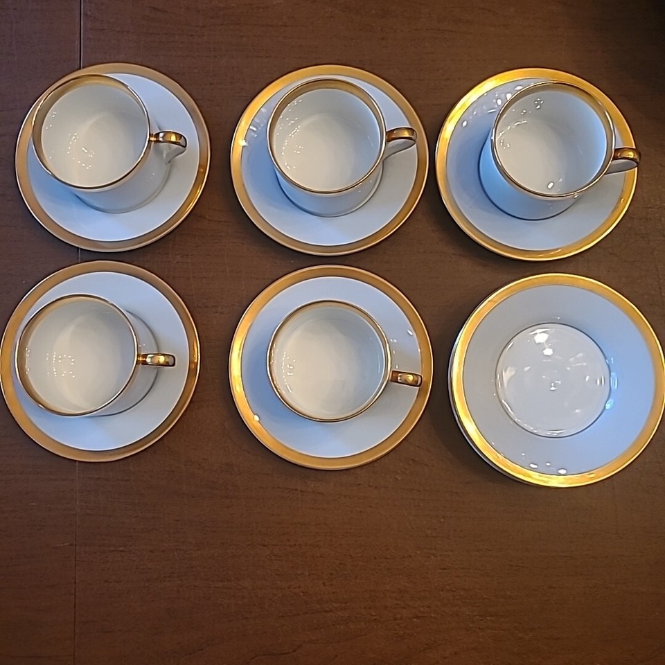 Fitz & Floyd Versailles Bleu FF155 Inglaze Plates, Cups, Saucers, Sugar ...