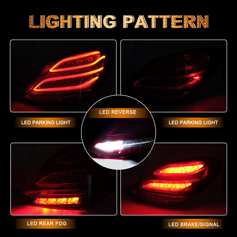 Tail Light For 2015-2018 Mercedes Benz W205 C250 C300 C400 Rear Lamp ...