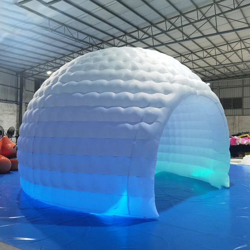 LED Inflatable Dome Tent W/Large Opening Outdoor AirIcegloo House for ...