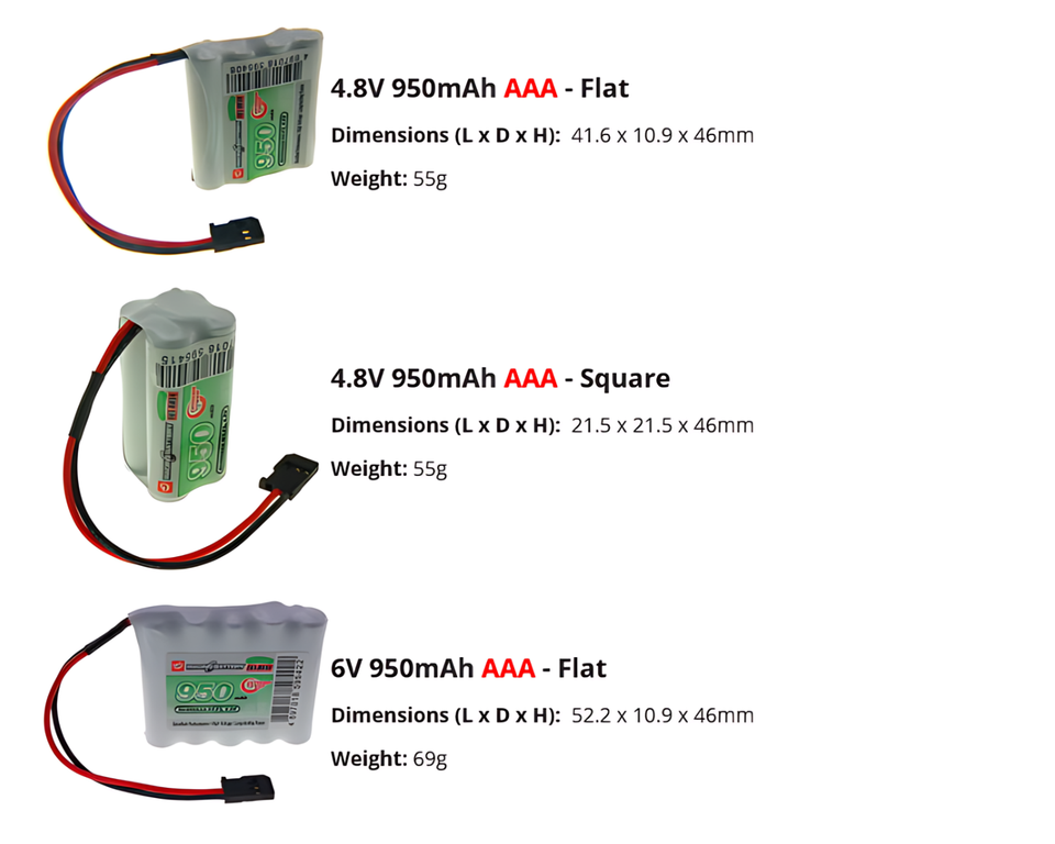 4.8v 6v 8.4v AAA 950mAh VapexTech Low Self Discharge Receiver RX ...