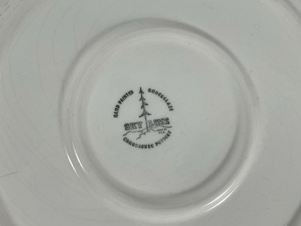 Vintage 14” Canonsburg Pottery Sky Line Powder Aqua/Frost Blue Platter ...