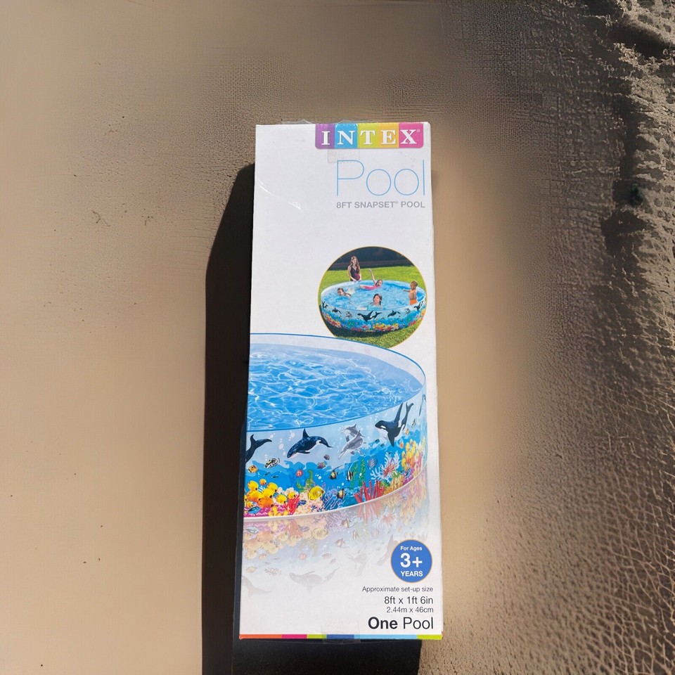Intex 8ft x 18in SnapSet Kiddie 8 x 8 Foot Instant Swimming Pool Deep ...