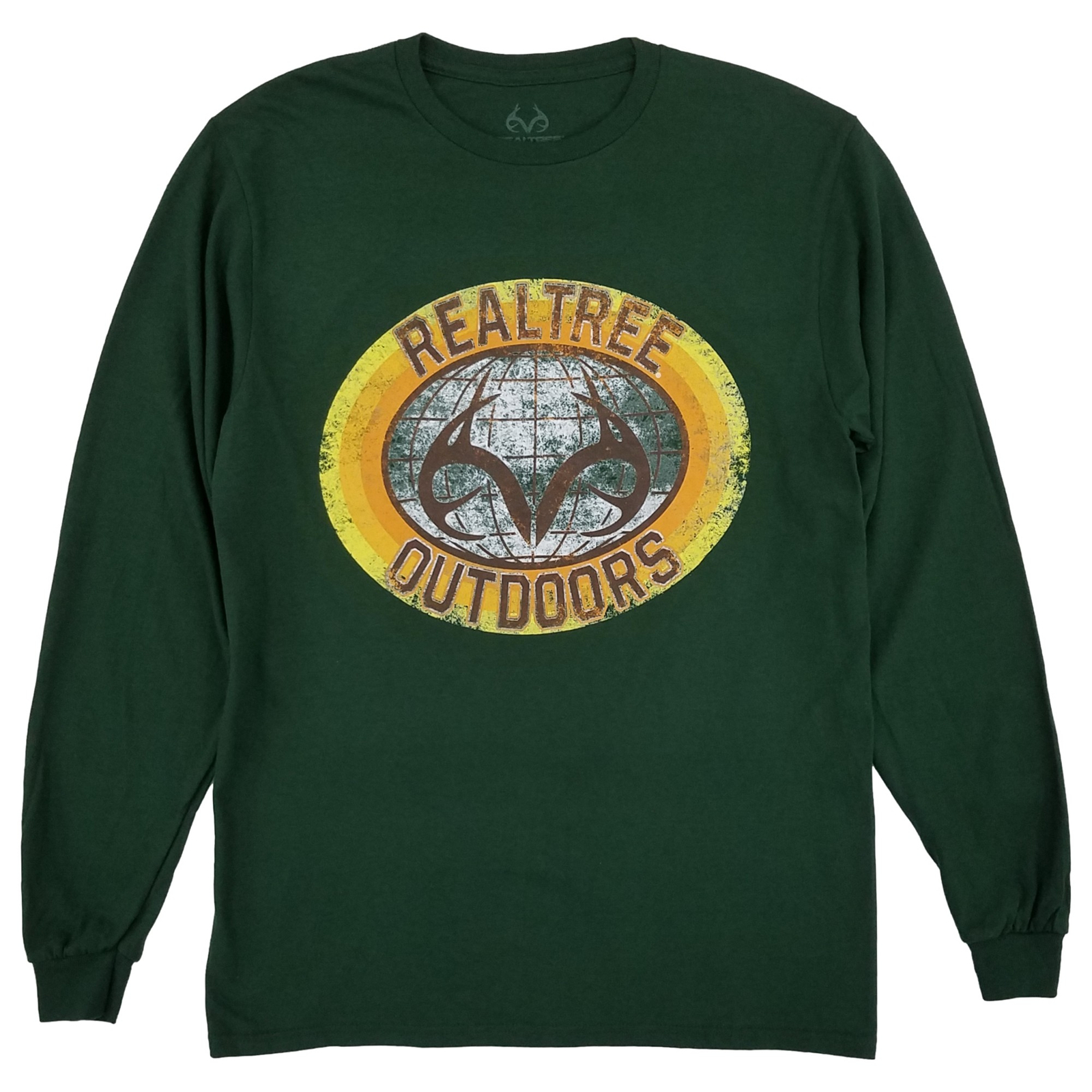 Realtree Outdoors Mens Green Long Sleeve Crew Graphic Tee T-Shirt | eBay