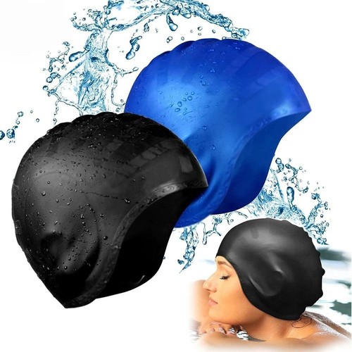 1Pcs Waterproof Diving Bathing Hats Swim Cap For Long Short Hair | eBay ...