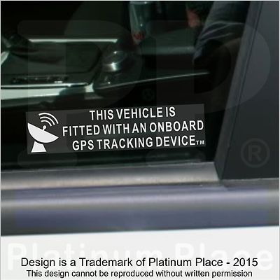 5 x On Board GPS Tracking Device Fitted Stickers-Car,Van,Boat,Taxi ...