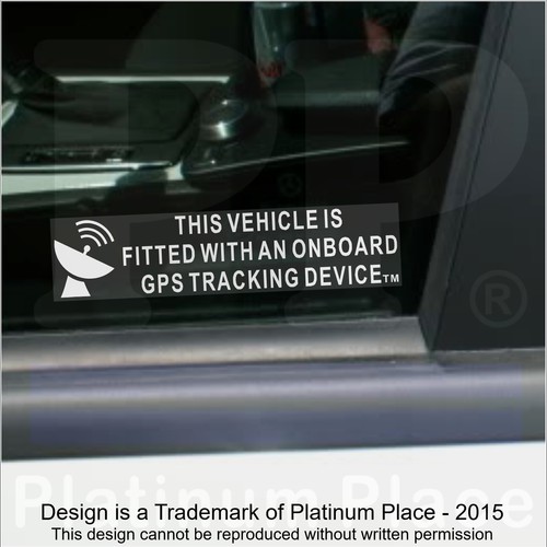 5 x On Board GPS Tracking Device Fitted Stickers-Car,Van,Boat,Taxi ...