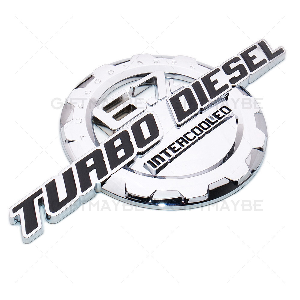 Chrome Black 6.7L Turbo Diesel Engine Motor Badge For Trunk Hood Door ...