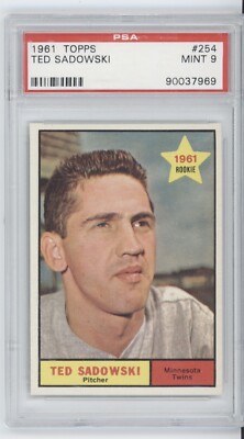 1961 Topps Ted Sadowski Star Rookie PSA 9 Mint #254 Vintage Twins RC | eBay