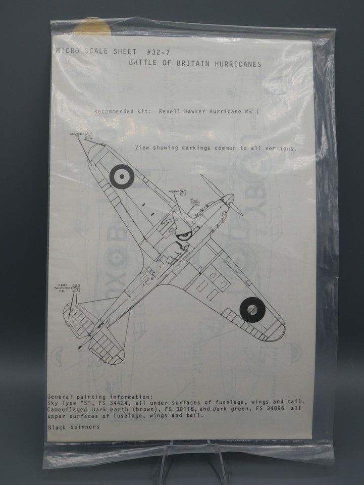 Micro Scale 1/32nd Scale Battle of Britain Hurricanes Decal Sheet No ...