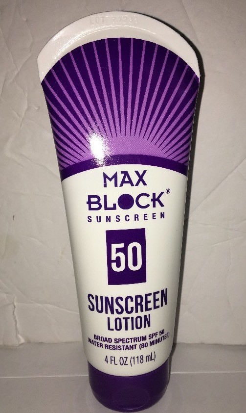 SHIP N 24HR-MAX-BLOCK Sunscreen Lotion-SPF50 - Waterproof-UVA-UVB-Broad ...