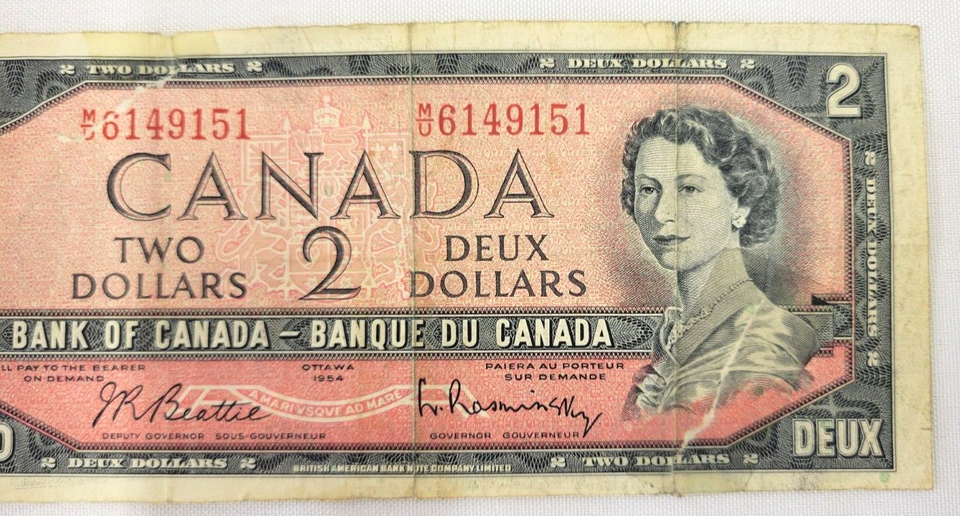 1954 - Canada Two Dollar Bill - $2 Canadian Note , The Queen, 1 Note | eBay