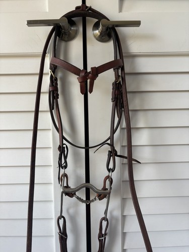 Futurity Knot Leather Western Horse Bridle W/ Curb Bit & Weaver Loop ...