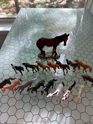Vtg Mini Rodeo plastic Horses Lot Of 16 and 1 resin horse | eBay