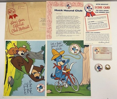 Huckleberry Huck Hound Club Kit Complete w/ Mailer & Bonus Huck Club ...