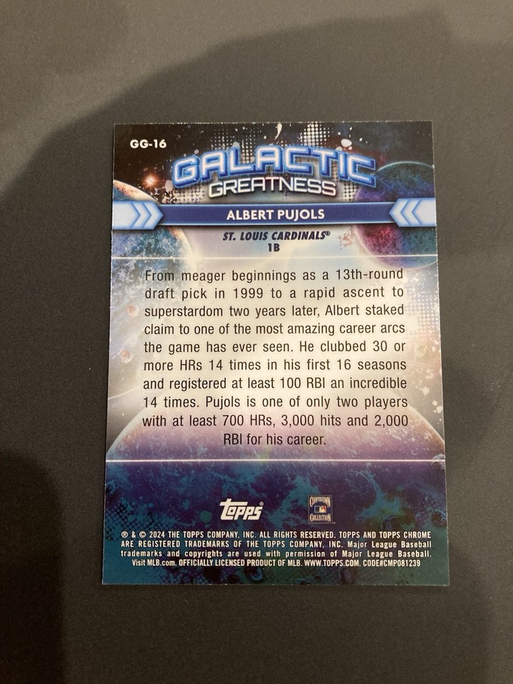 2024 Topps Cosmic Chrome - Galactic Greatness Albert Pujols #GG-16 | eBay