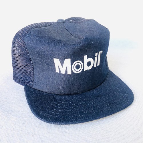 VTG Park Avenue Mobil Oil Snapback Trucker Hat Gas Station Mesh Denim ...