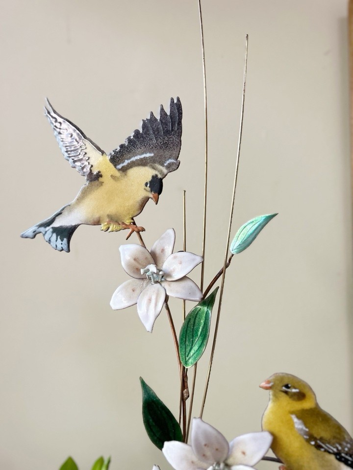 Vintage Bovano of Cheshire Enamel Bird Goldfinch Wall Art Decor | eBay