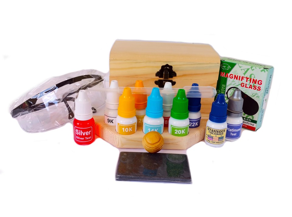 11 Gold Test Kit 9k 10k 12k 14k 18k 20k 22k, Platinum Tests,stannous ...