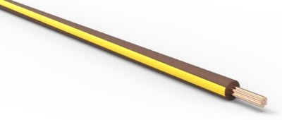 TXL Automotive Wire 20 AWG BROWN w/ YELLOW Stripe Bulk 25 ft Primary ...