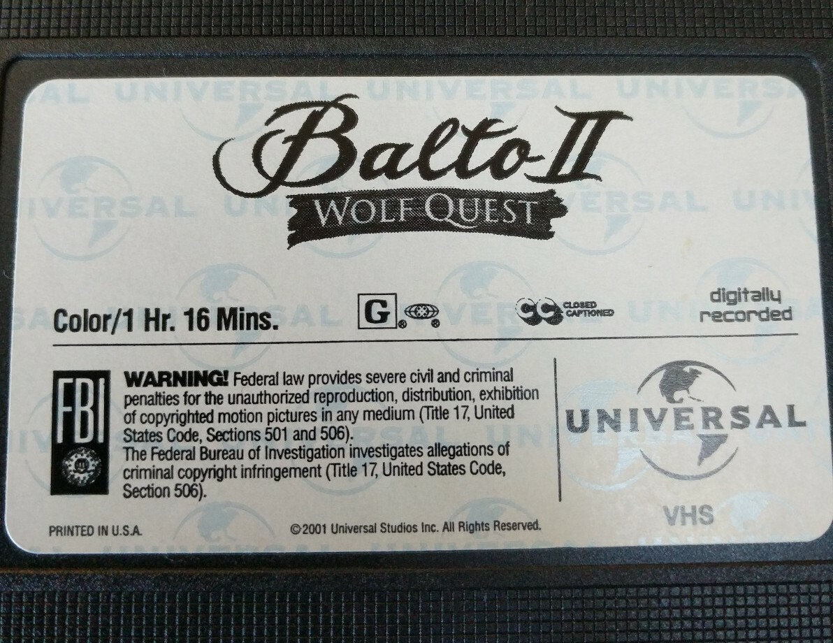 Balto 2 Wolf Quest Vhs