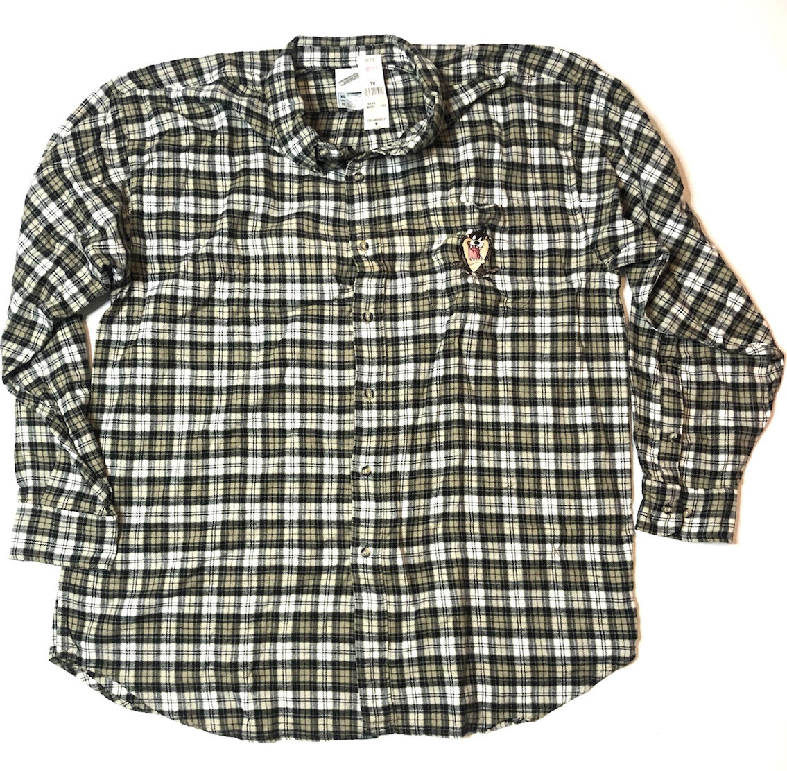 1999 Warner Bros Studio Store Tazmanian Devil Flannel Button Up Shirt ...