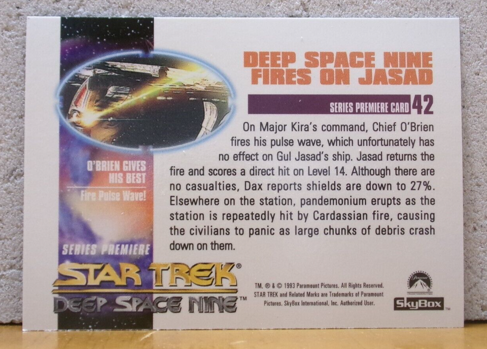 LIMITED EDITION 1993 STAR TREK DEEP SPACE NINE TRADING CARD DS9 FIRES ...