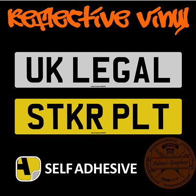 Stick On Number Plate -Numberplate registraion sticker reflective Road ...