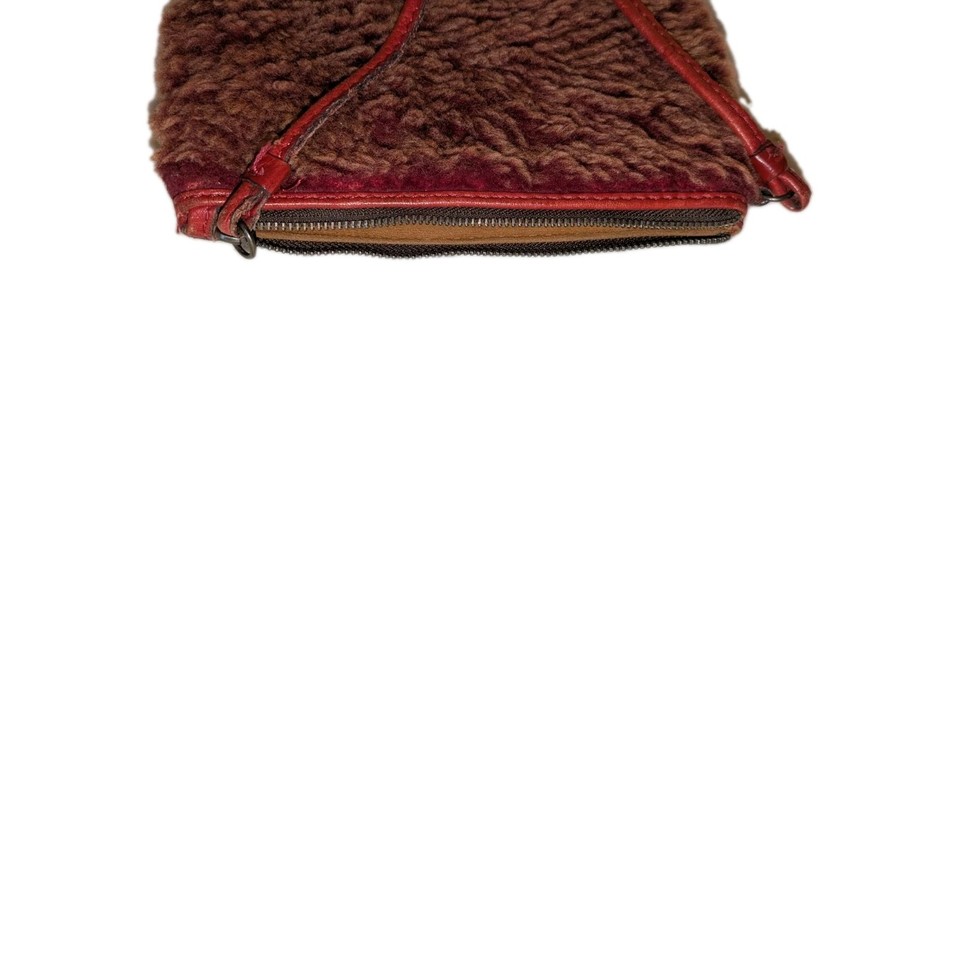 Patricia Nash Piedmont Leather Sherpa Wristlet In Cherry Red- Good ...