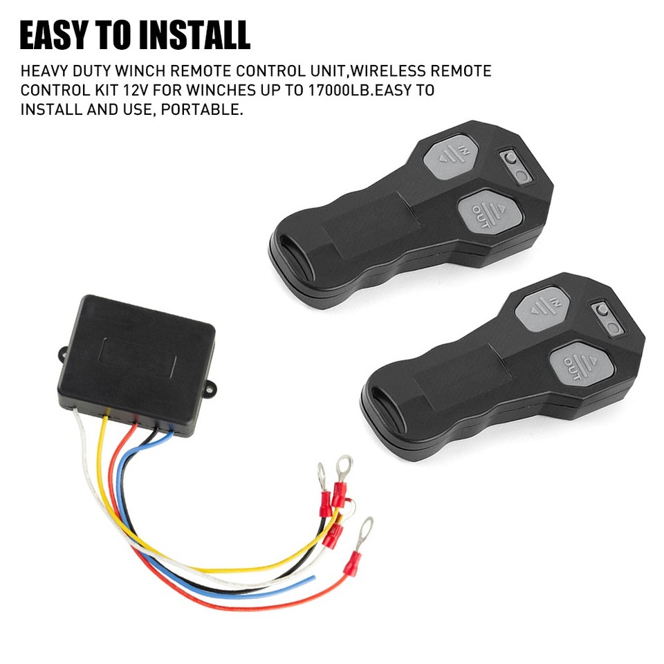Wireless Winch Control & Remote Receiver 12V Kit Handset Switch For ATV ...
