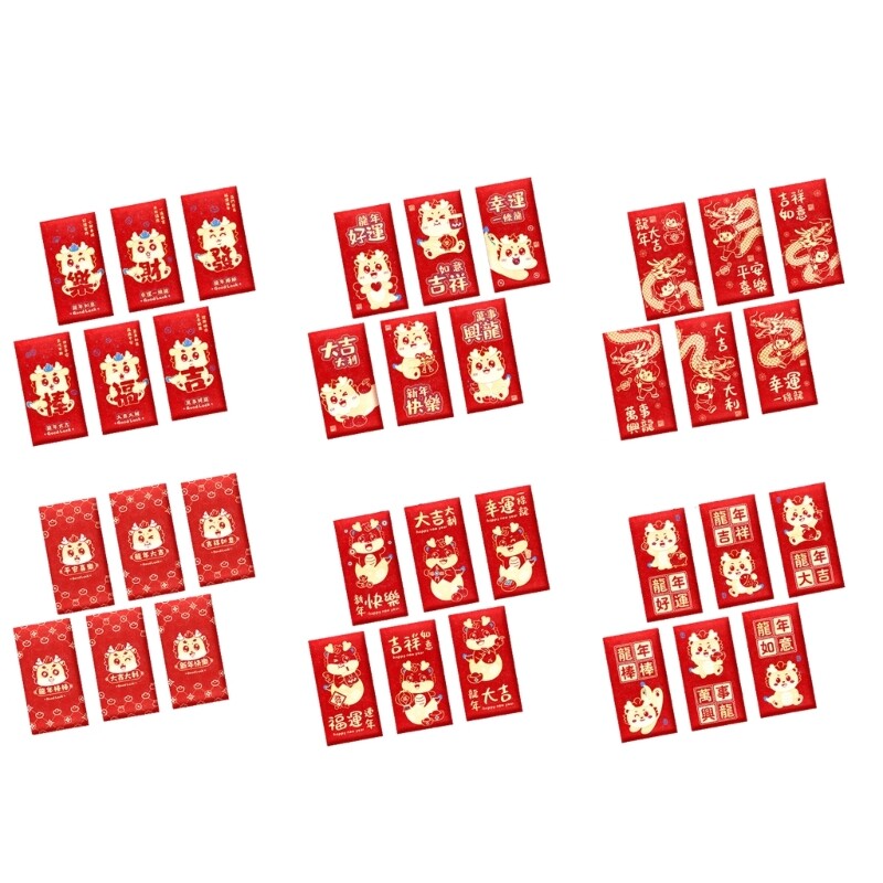 Pack of 6 Cartoon Envelopes for Kids Chinese Lunar New Year Packets | eBay