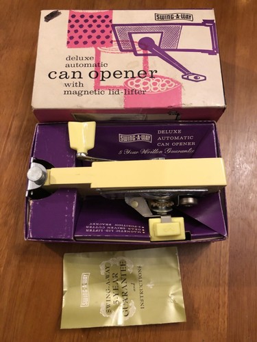 Swing Away Automatic Wall Can Opener Yellow New Old Stock in Box with ...