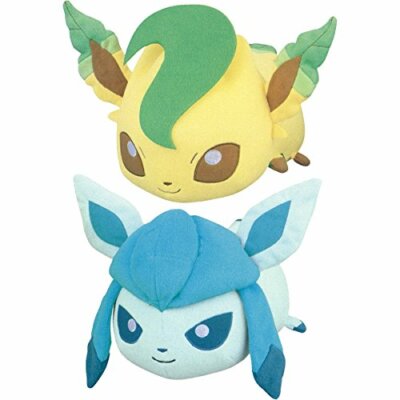 Pokemon big Plush Stuffed toy Doll Glaceon Leafeon set Anime Free ...