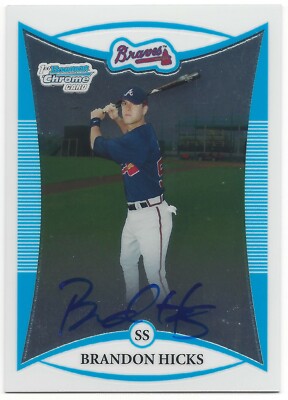 2008 Bowman Chrome Prospects Autograph #BCP251 Brandon Hicks Braves AU ...