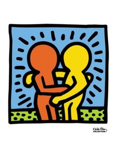 KH05 by Keith Haring Art Print Dancing Hugging Hug Love Pop Poster ...
