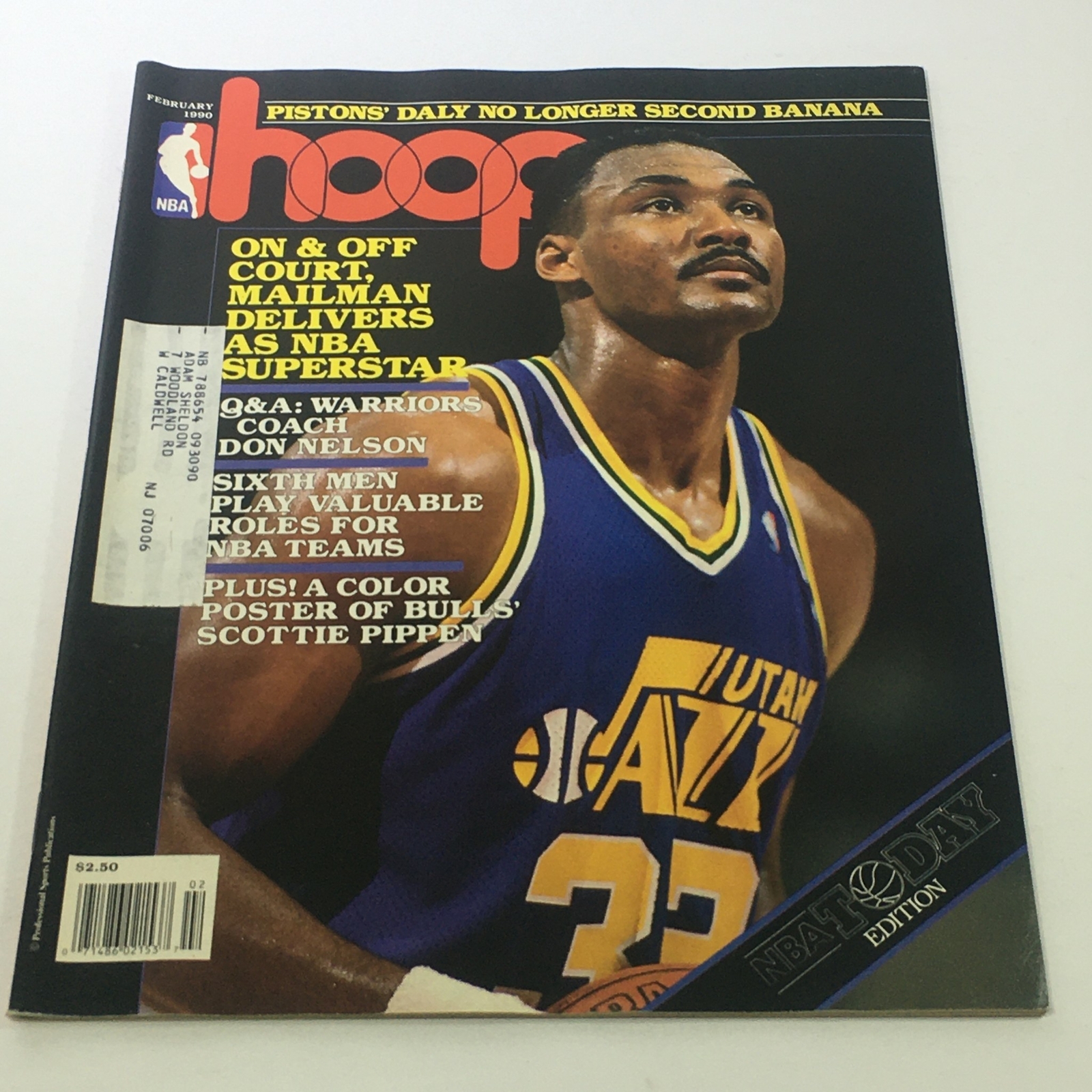 Hoop NBA Magazine: February 1990 - Mailman Delivers As Utah Jazz's Karl ...