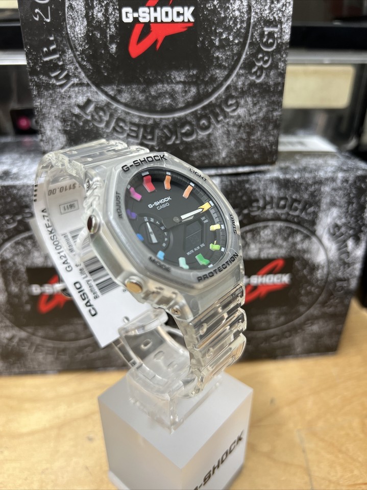New Casio G-Shock GA2100SKE-7A Clear Carbon Rainbow Limited Edition ...