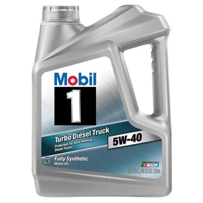 Mobil 1 122260 5W-40 Turbo Diesel Synthetic Motor Oil - 1 Gallon (Pack ...
