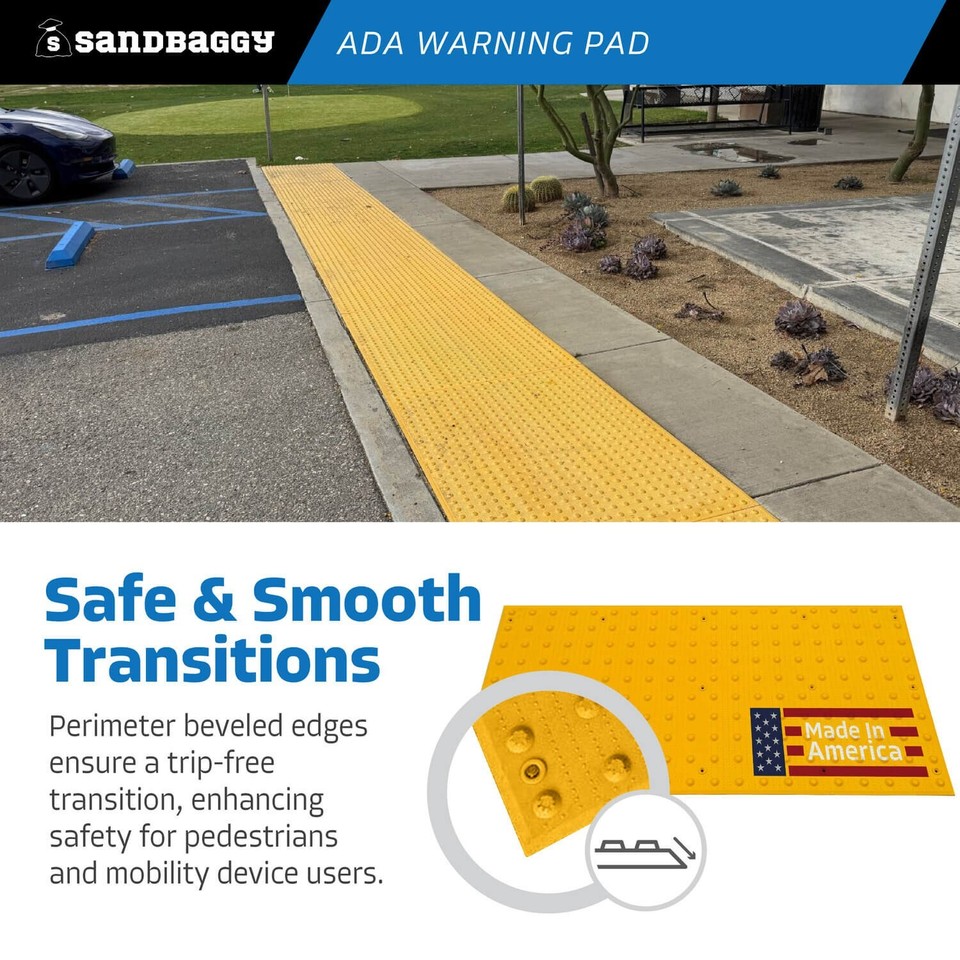 Sandbaggy ADA Warning Pads (USA MADE) - Yellow Surface Mount Truncated ...