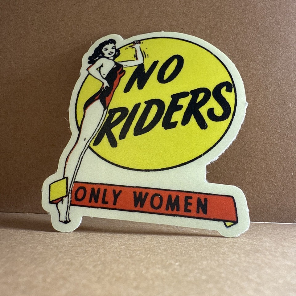 No Riders Only Women Pin Up Girl Sticker Retro Vintage Decal Hot Rod ...