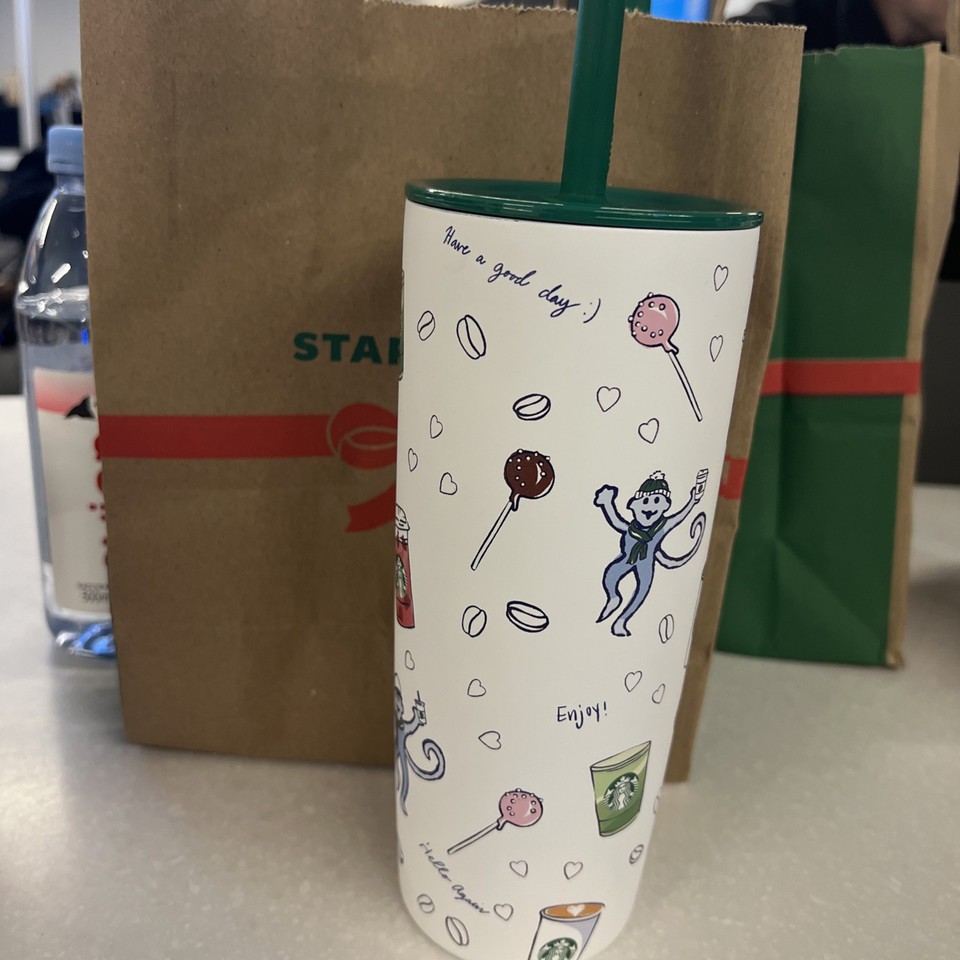 Starbucks X Roller Rabbit Stainless Steel Tumbler Cup Holiday Christmas ...