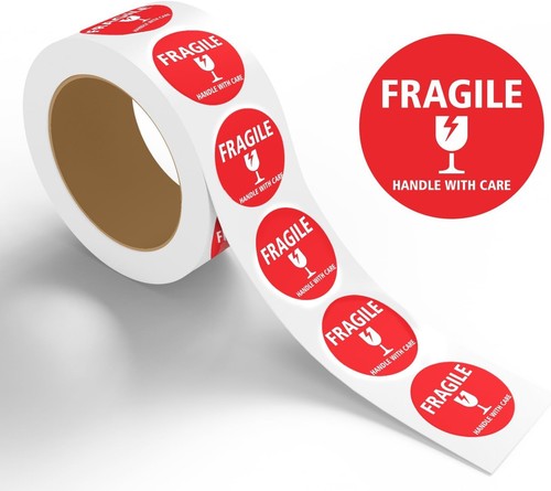 StickerJet Fragile Stickers Roll 500pcs, Paper Decals for Shipping ...