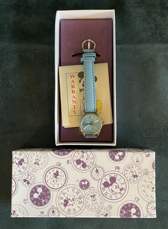 Disney Store Petite TINKER BELL WATCH Blue New Battery! MIB! | eBay