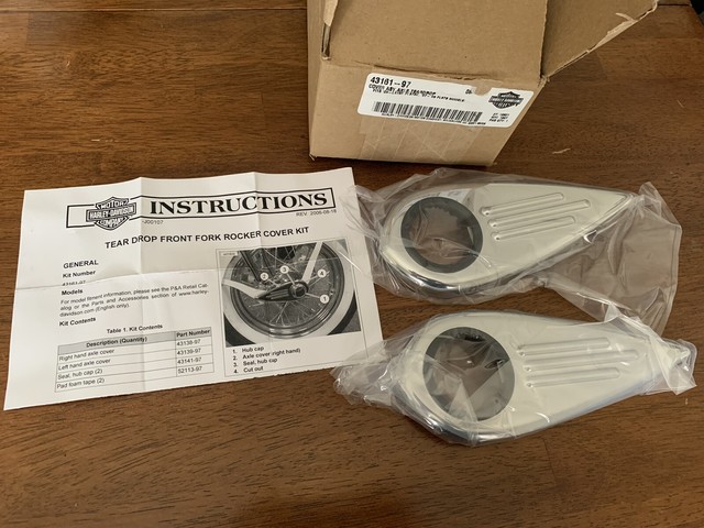 HARLEY HERITAGE SPRINGER FLSTS CHROME TEAR DROP FRONT ROCKER COVERS ...