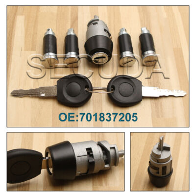 Complete Set Ignition Switch Door Lock Barrel Fit VW T4 TRANSPORTER ...