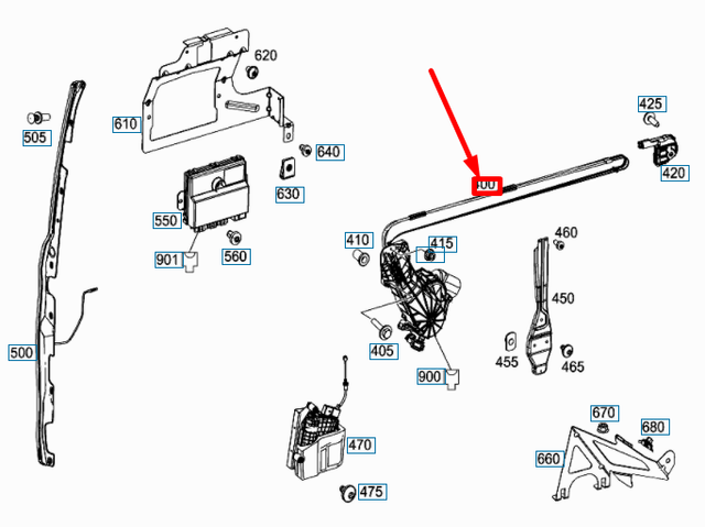 Mercedes-Benz V-Klasse Vito W447 Stellmotor Fensterheber Tür links ...