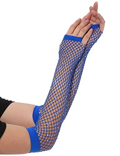 Rhinestone Fingerless Fishnet Gloves Gothic Rhinestone Fishnet ...